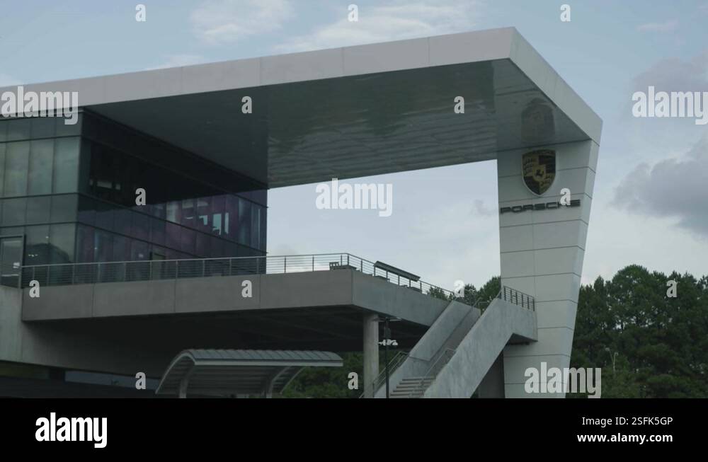 Porsche Experience Center, 2020: Porsche logo on building exterior ...