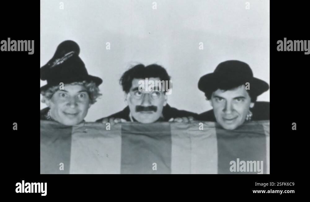 1950s: Photo of Marx brothers. Photo of Charlie Chaplin. Slapstick ...