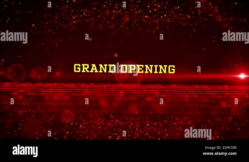 Grand Opening Text On Red Digital Space Horizontal Dotted Straight ...
