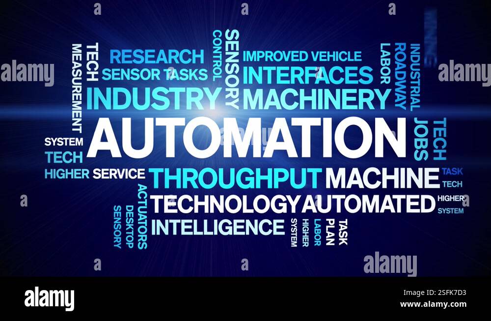 Automation animated word cloud,animation tag kinetic typography seamless loop Stock Video ...
