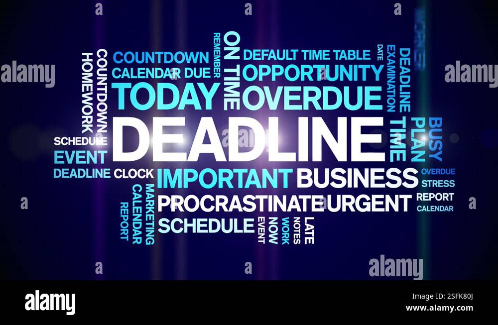 Deadline animated word cloud,animation text kinetic typography seamless ...