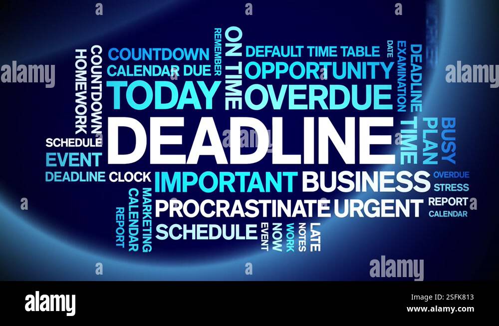 Deadline animated word cloud,animation text kinetic typography seamless ...