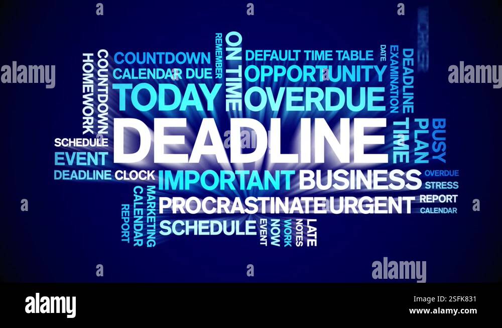 Deadline animated word cloud,animation text kinetic typography seamless ...