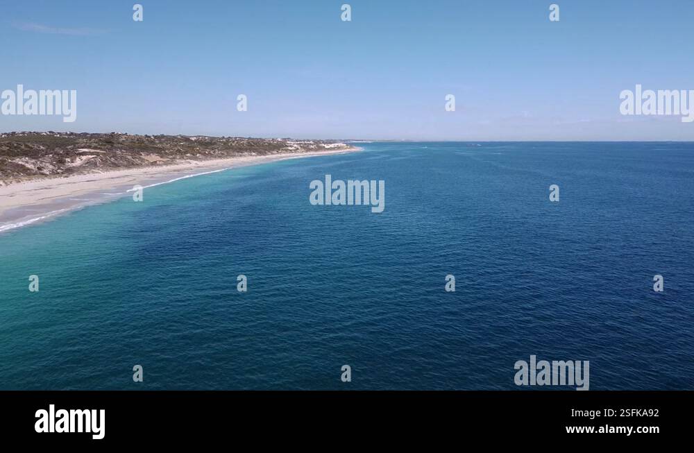 Aerial Flyover Mindarie Beach, Perth - Beautiful Calm Indian Ocean ...