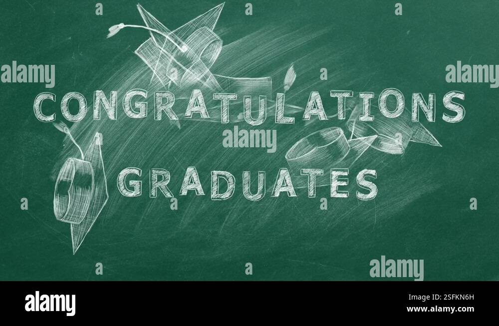 Congratulations graduates. Animated chalkboard illustration Stock Video ...