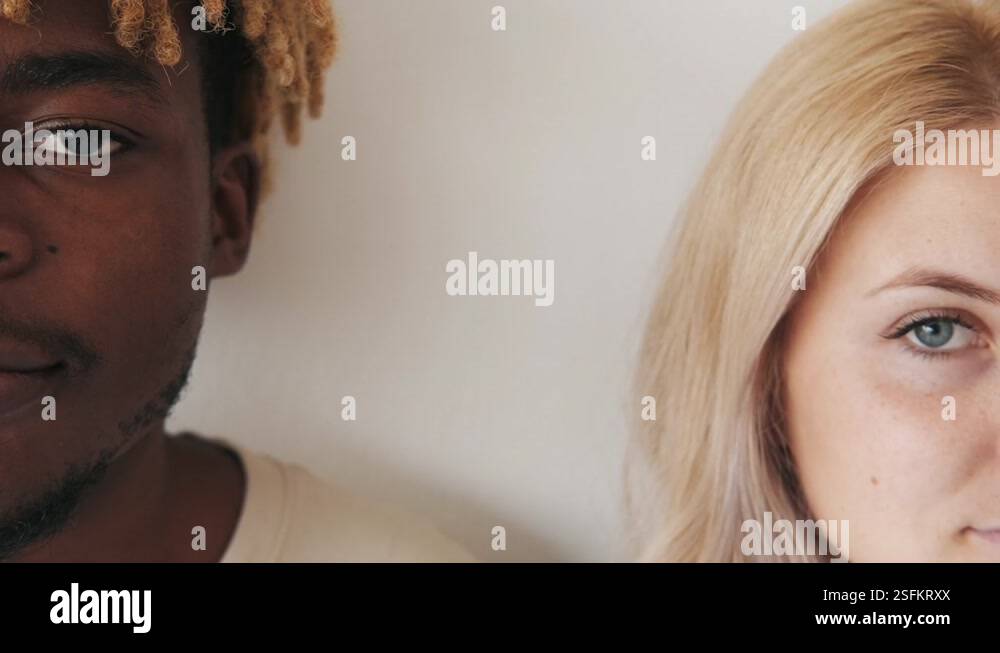 ethnic diversity racial tolerance guy girl face Stock Video Footage - Alamy