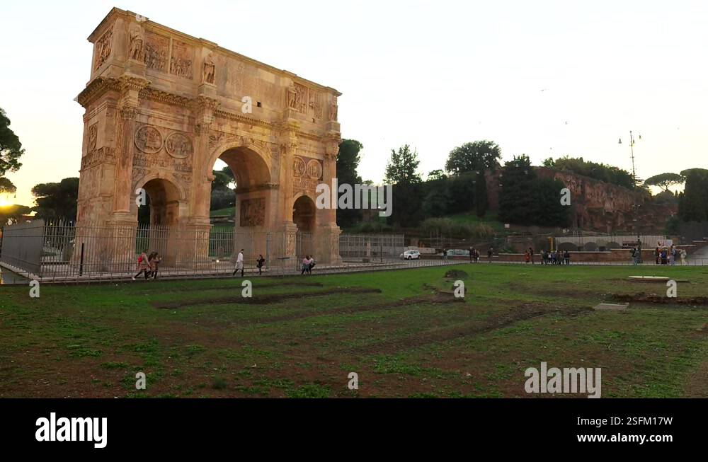 Side view of the Arch of Constantine, Roman Forum. Famous Landmark ...