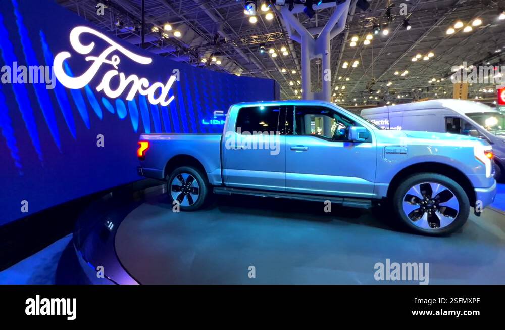 Side View of a Ford F-150 Lightning Pick Up Truck on Display Stock ...