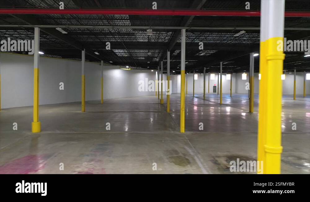 Aerial Slider View of a Large Commercial Warehouse Stock Video Footage ...