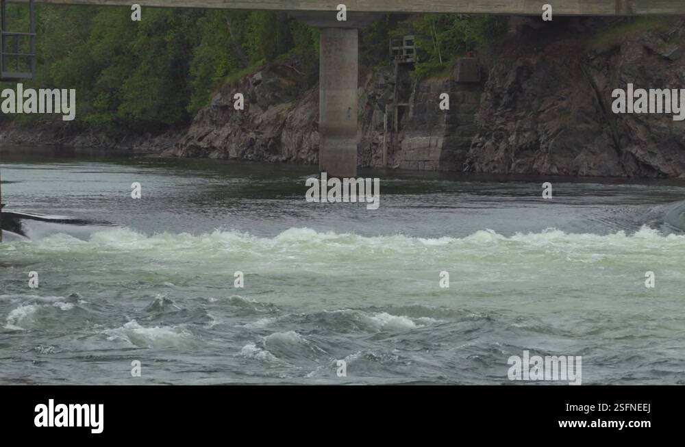 svanfoss dam barrier river vorma nes akershus norway zoom out Stock ...