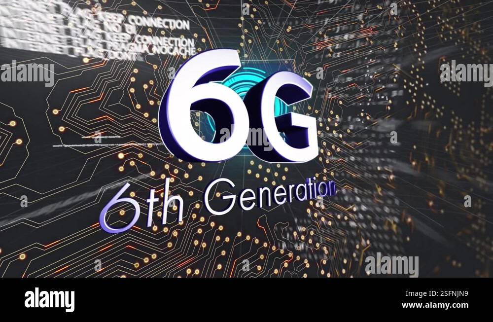 6g text and data processing against microprocessor connections on black ...