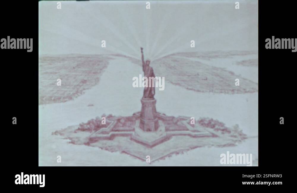 1960s: Design sketch of Statue of Liberty. Inner structure of statue ...