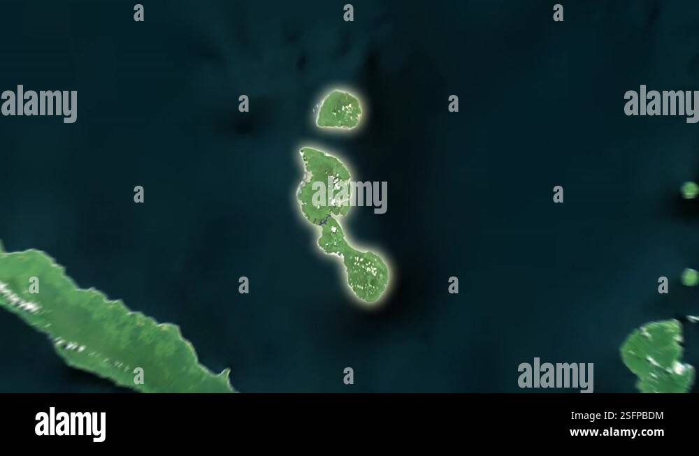 Tabar Island - Papua New Guinea close-up - satellite. Preview. Glow ...