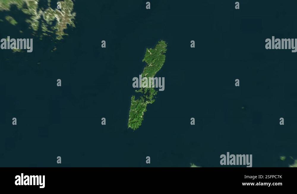 Tsushima Island - Japan close-up - satellite. Labels Stock Video ...