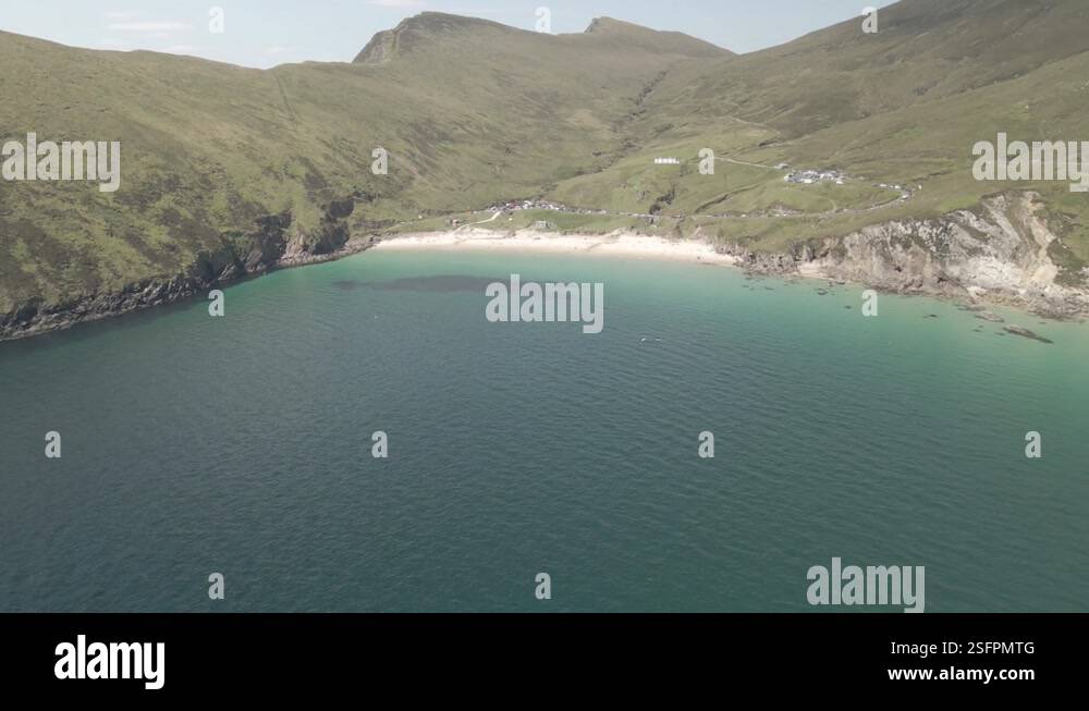 Panorama Of Keem Beach, Atlantic Ocean And Achill Island In County Mayo ...