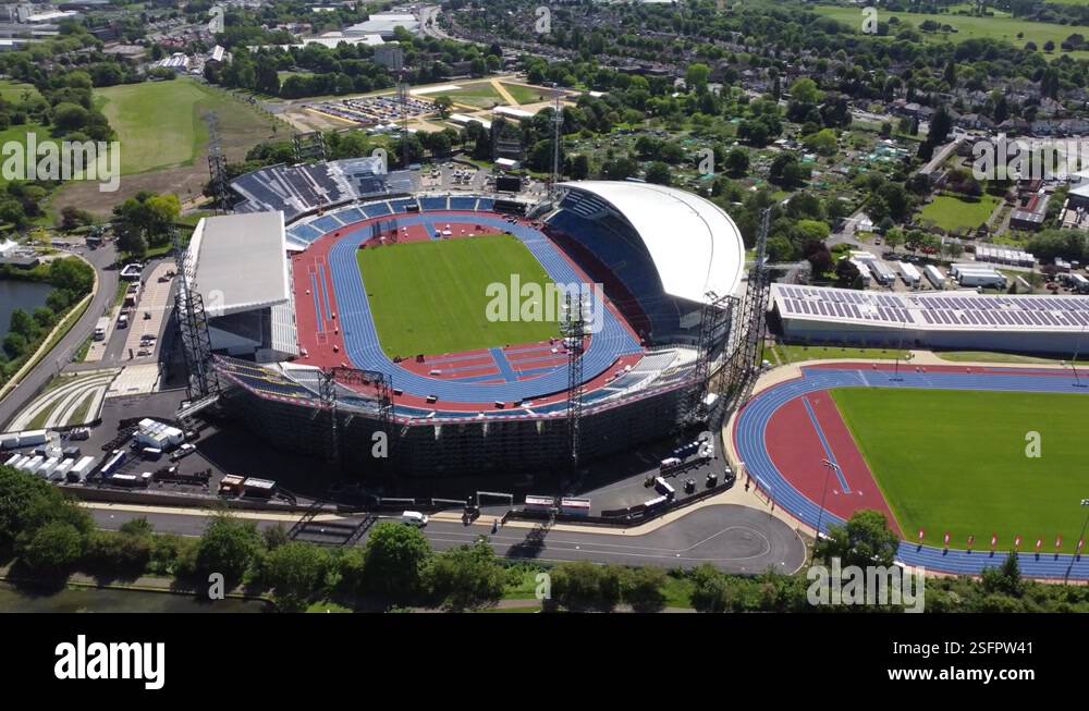Aerial view of Birmingham Alexander Stadium Stock Video Footage - Alamy