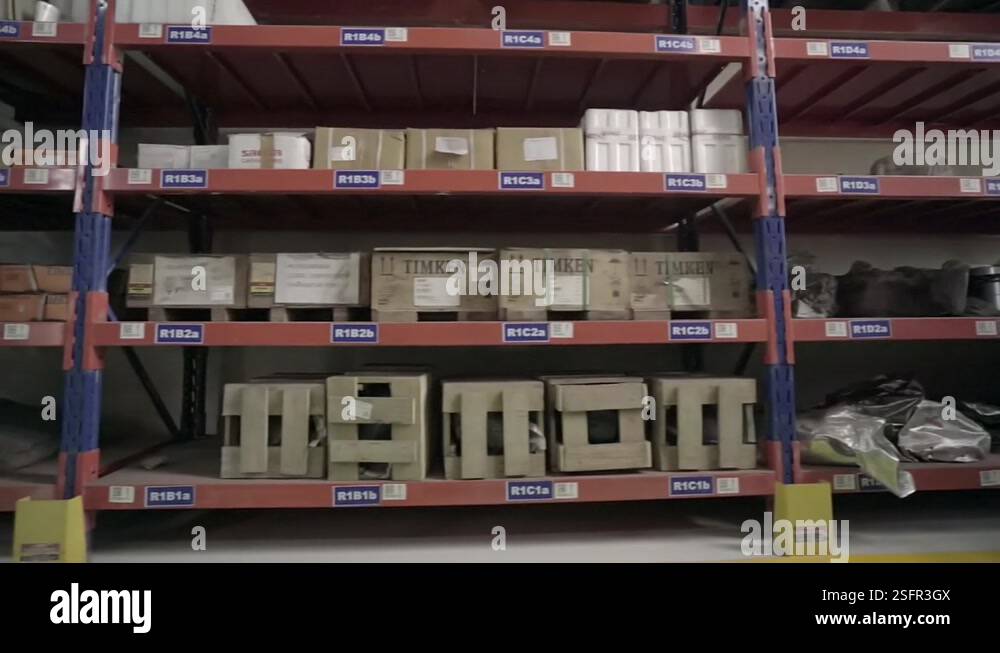 Shelving system storage in distribution warehouse interior Stock Videos ...