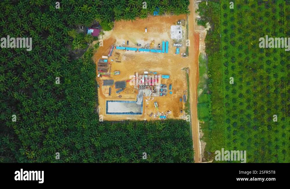 Cinematic Drone Shot of Onshore Drilling and Workover Rig structure and ...