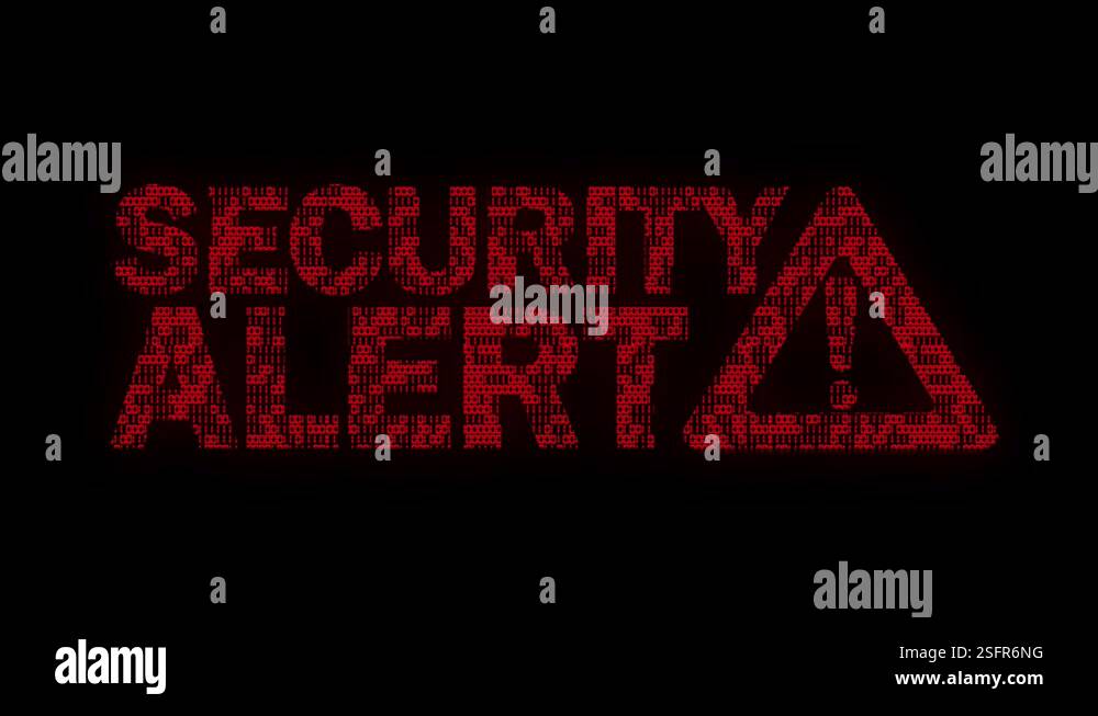 Classic animated Security Alert message with Warning Sign with animated ...