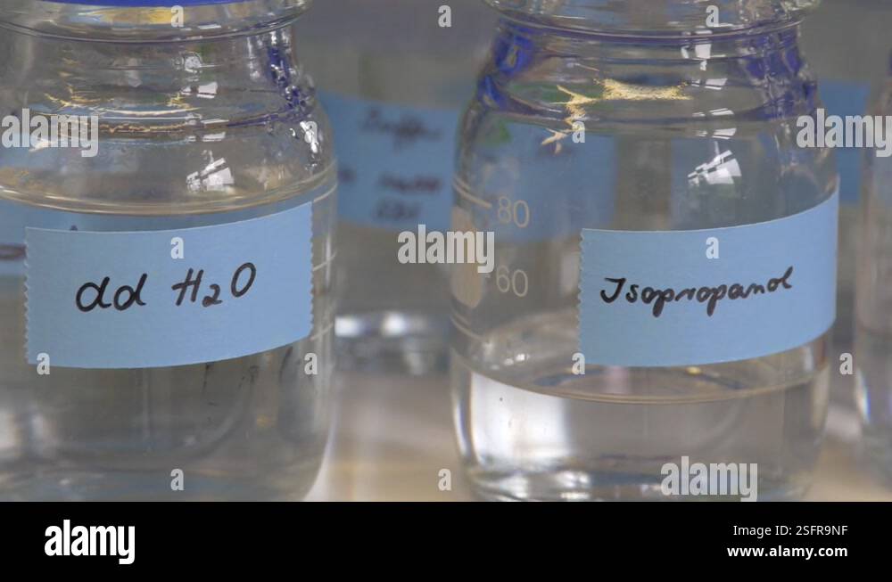 Chemistry lab jars Stock Video Footage - Alamy