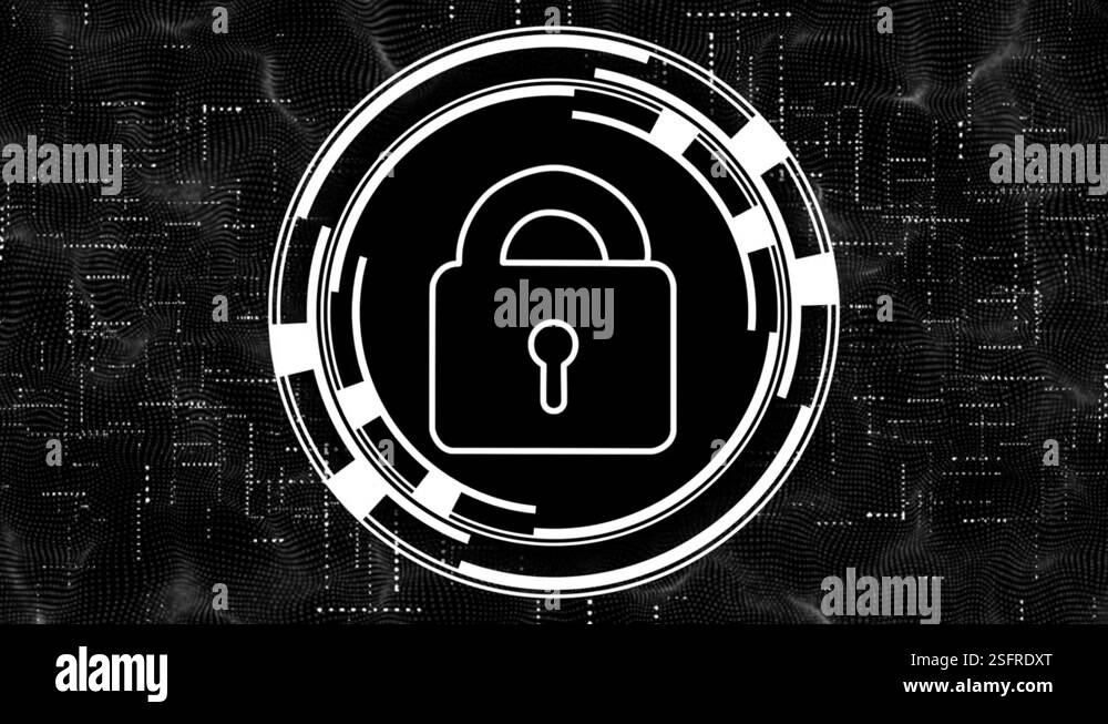 Complex and slick animated circular spinning cyber lock design - lock ...