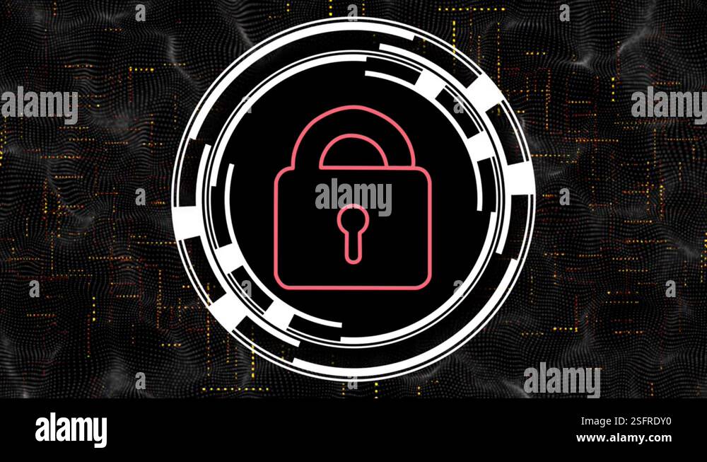 Complex and slick animated circular spinning cyber lock design - lock ...
