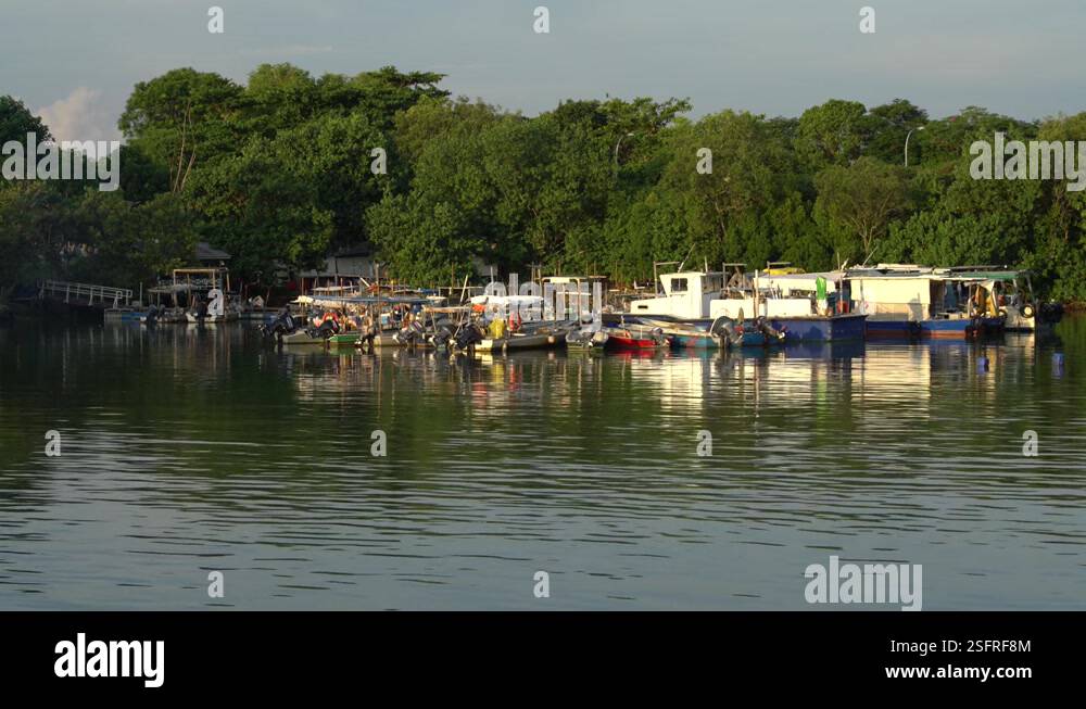 Changi T Shaped Mooring Base, boats moored at marina, Changi Beach Park ...