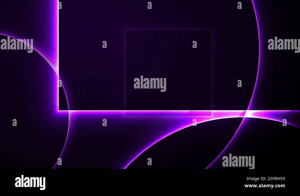 Violet neon laser squares and circles technology motion design Stock ...