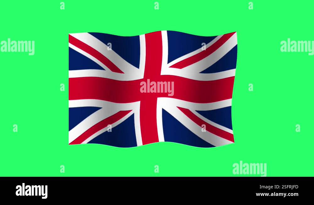 Animation England flag on green background Stock Video Footage - Alamy