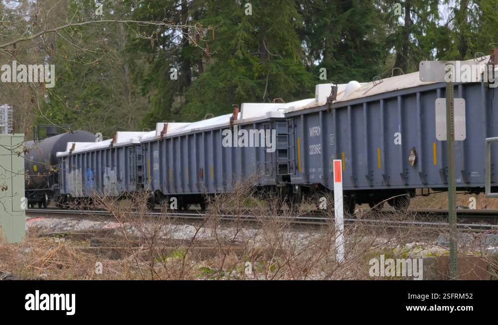 Railroad And Tank Car Transporting Raw Materials During The Day. Static ...