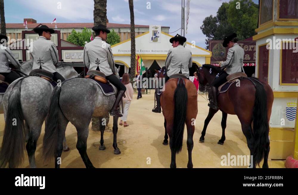 Spanish jinete riders at the Horse Fair in Jerez de la Frontera, Spain ...