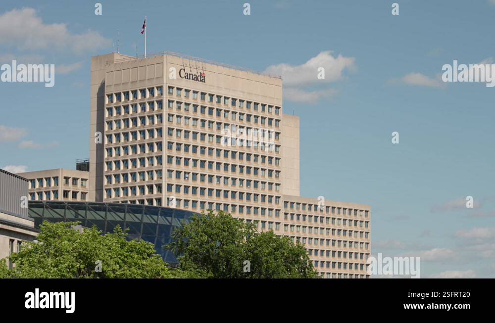 High-rise federal government building in downtown Ottawa, Canada with ...