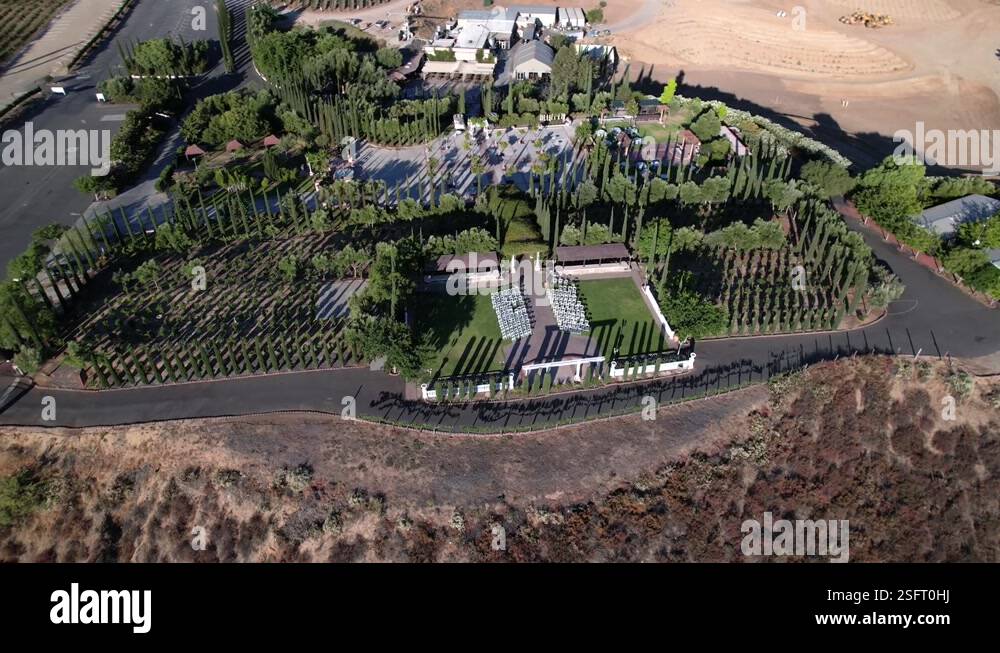 Mount Palomar Winery in Temecula, California - aerial parallax orbiting ...