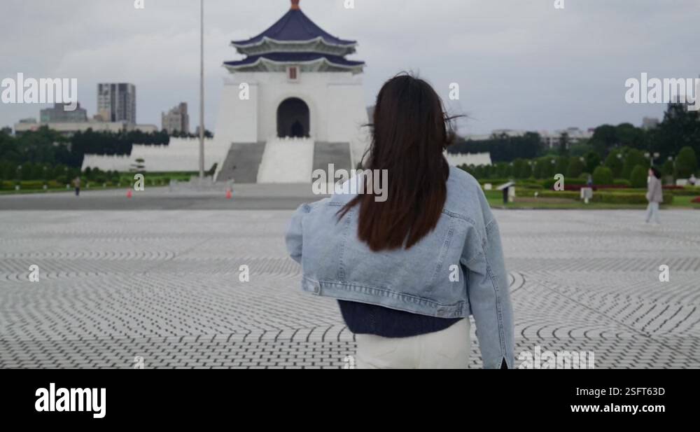 Woman travel in Taipei Chiang Kai shek Memorial Hall of Taiwan Stock ...