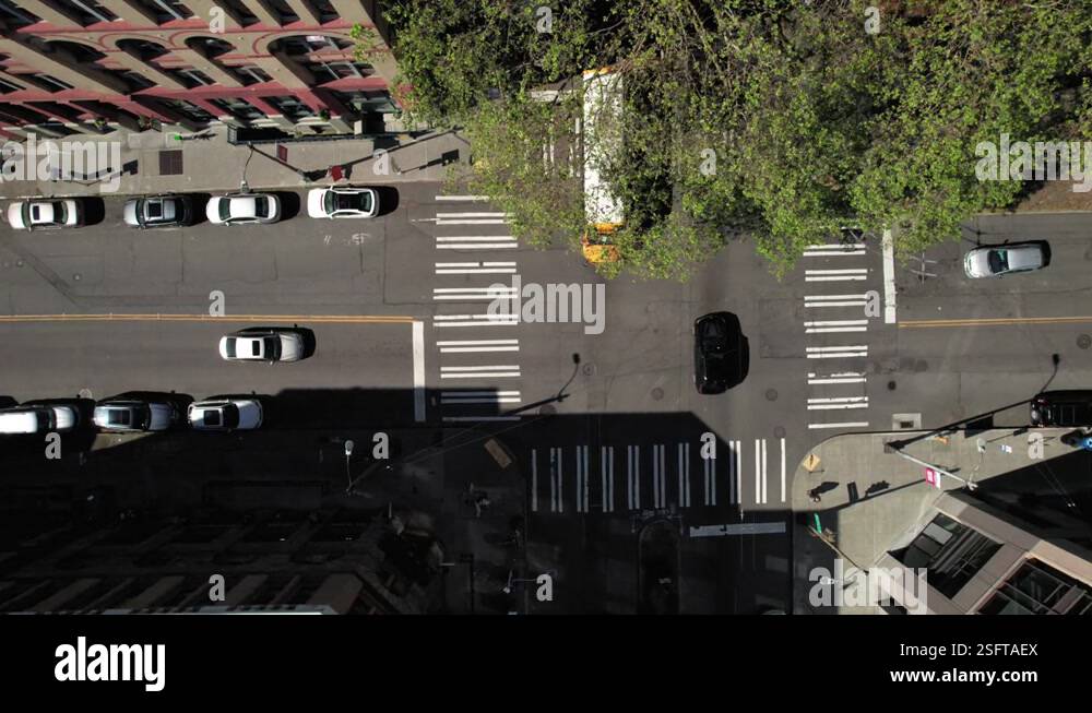 Seattle City Streets Intersection Overhead Aerial Stock Video Footage ...