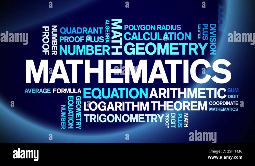 Mathematics animated tag word cloud,animation kinetic typography ...