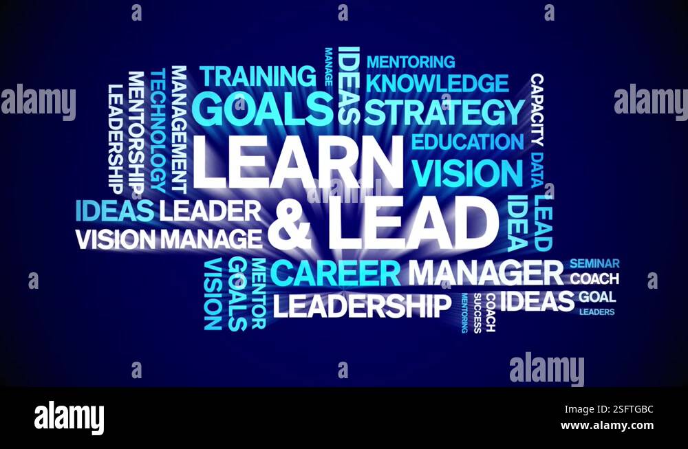 Learn and Lead animated word cloud,animation kinetic typography ...