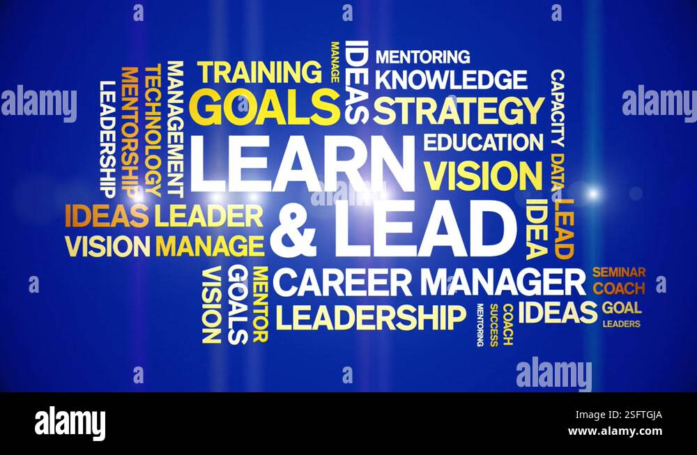 Learn and Lead animated word cloud,animation kinetic typography ...
