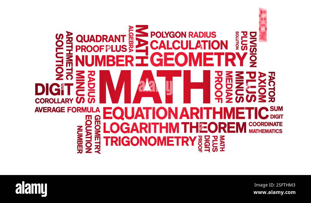 Math animated tag word cloud,text animation kinetic typography seamless ...