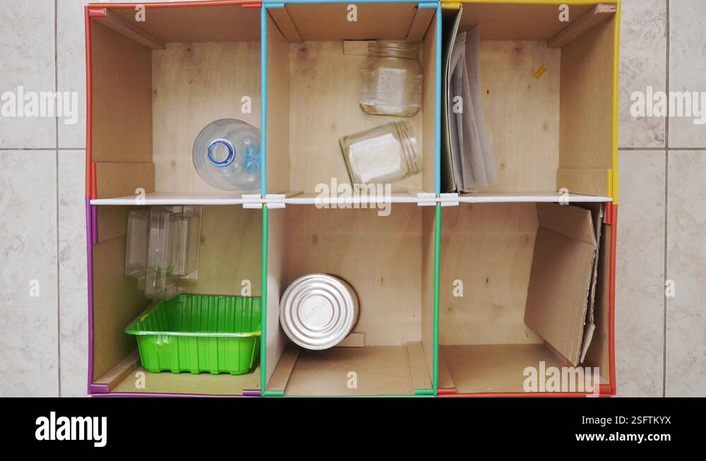 Waste separation container. Waste sorting. Caring for the environment ...