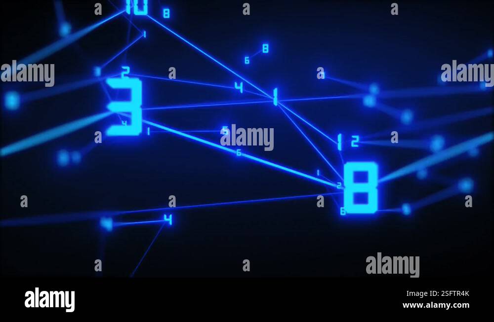 Data network visual effects, digital transmission computer graphics ...