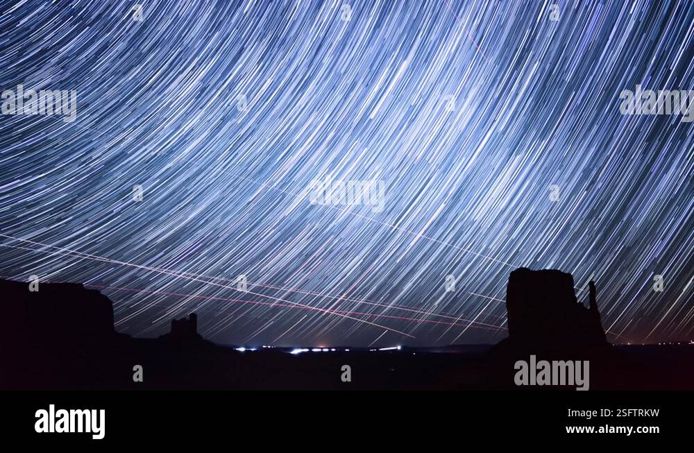 Monument Valley Startrails in Northeast Sky Tilt Up Arizona and Utah ...