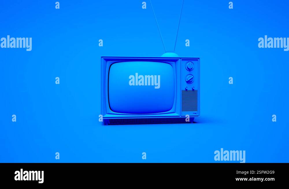 Monochromatic old-fashioned vintage tv with the antenna tuner. Home ...