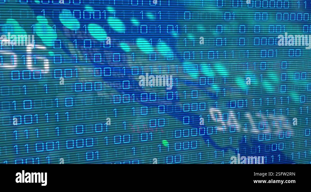 Animation of data processing and binary coding over world map on blue background Stock Video ...