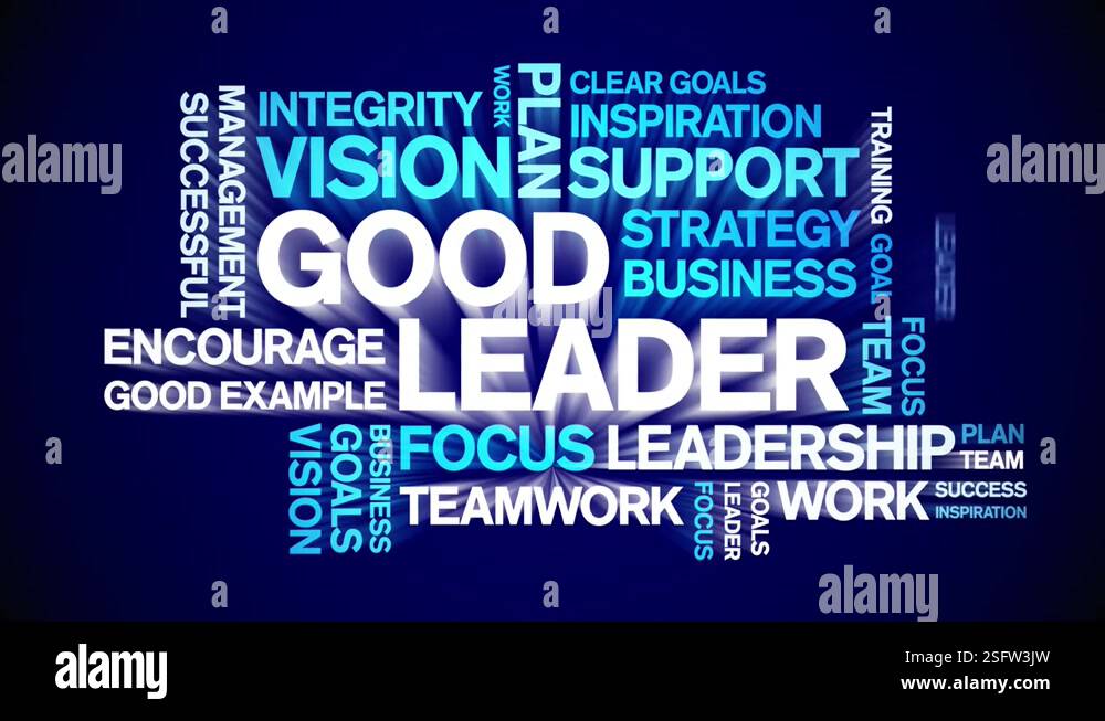 Good leader animated word cloud,animation kinetic typography seamless ...