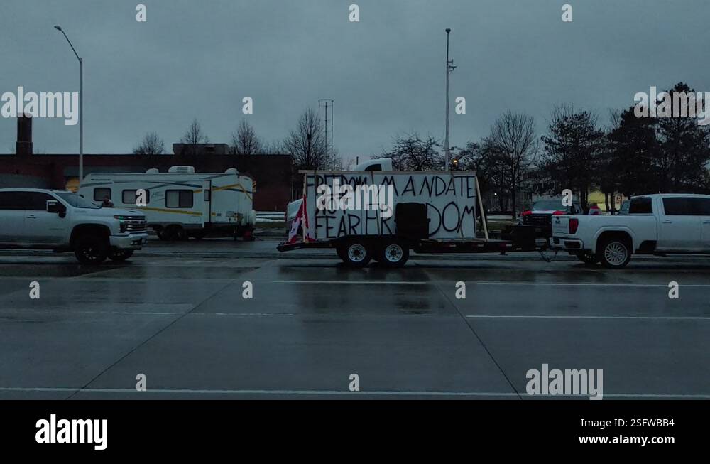 Fight for human rights, blocking the road with pickup trucks due to ...
