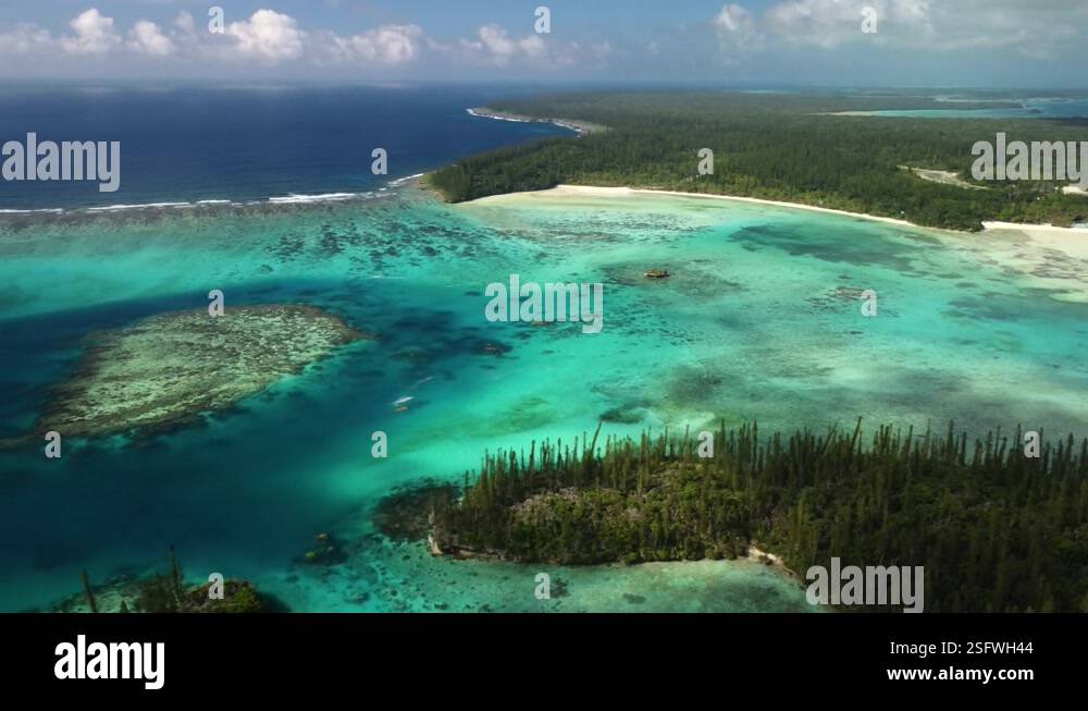 Oro's Bay in the Isle of Pines with a view of the barrier reef - pull ...