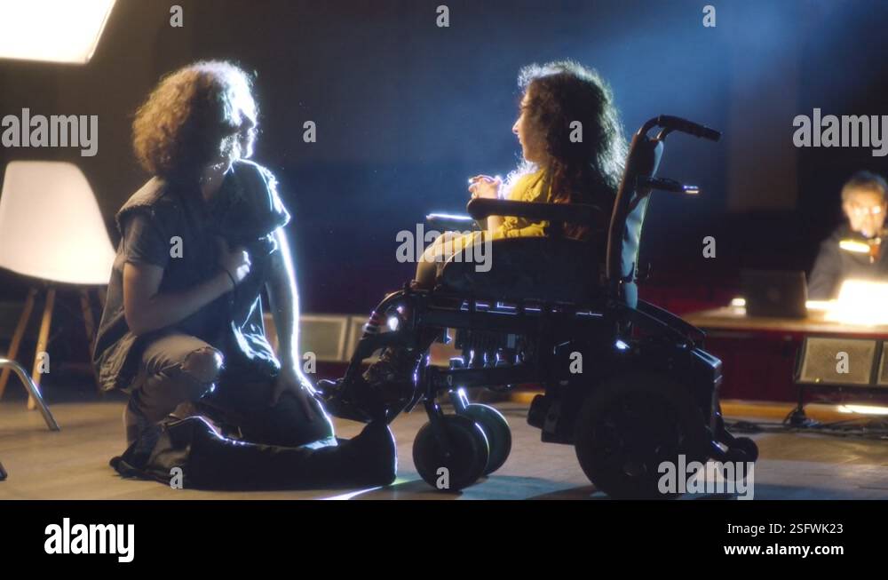 Disabled actress with actor on theater stage Stock Video Footage - Alamy