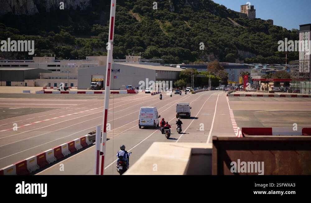 Traffic Going Past On Winston Churchill Avenue At Gibraltar Airport ...