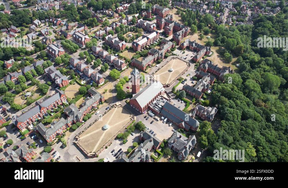 Repton Park Woodford Green East London UK drone overhead birds eye view ...